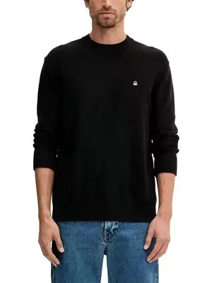BENETTON Knitted Logo Jumper - Black