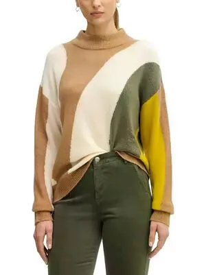BENETTON Colour-block Boxy-fit Sweater - Neutrals