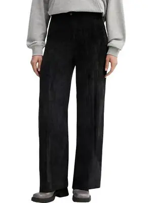 BENETTON Wide-leg Corduroy Trousers - Black
