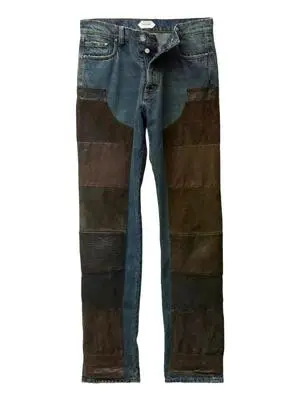 Versace Patchwork Straight Leg Jeans - Blue