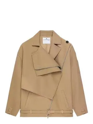 COURREGES Oblique Short Trench Jacket Neutrals