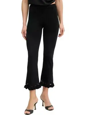 TWINSET Crochet Ruffled Trousers - Black