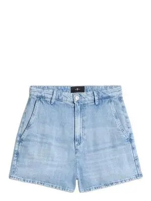 7 FOR ALL MANKIND Trouser Short In Indigo Linen Iris