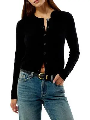 PACSUN Marley Button Front Cardigan Black