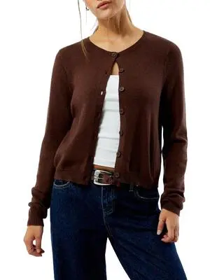 PACSUN Marley Button Front Cardigan Brown