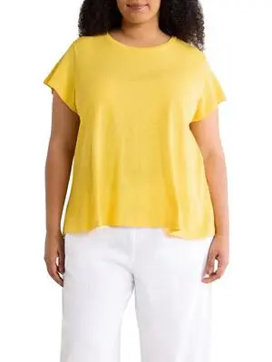 Eileen Fisher Crewneck Organic Cotton T-shirt - Soleil