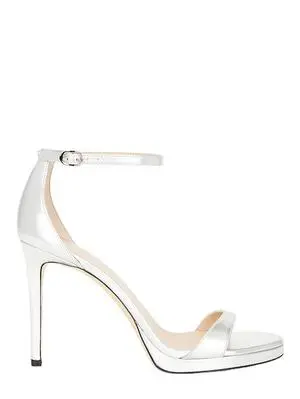 STUART WEITZMAN Metallic Platform Stiletto Sandal - Silver