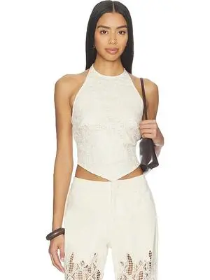 SELMACILEK Cropped Cami Top - Ecru
