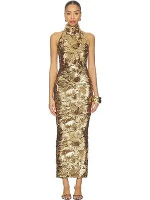 ZHIVAGO Florentine Sunset Dress In Metallic - Gold