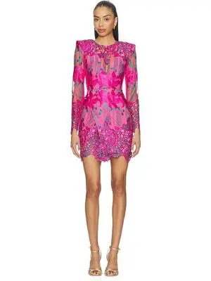 ZHIVAGO Fuchsia Floral Embroidered Mini Dress - Multi