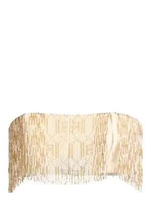 Elisabetta Franchi Crop Top With Appliqués - White