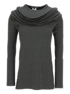 Junya Watanabe Polka Dot Long-sleeve Top - Black