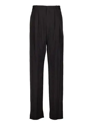 Saint Laurent Noir Et Craie Striped Baggy Canvas Pants - Black