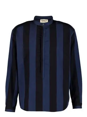 MARRAKSHI LIFE Striped Cotton Shirt - Blue