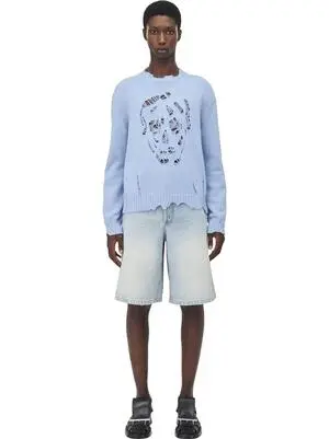 Alexander McQueen Washed Denim Shorts - Blue
