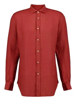 Boglioli Rustic Red Linen Shirt Orange