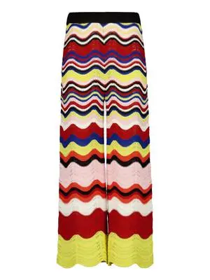 LA DOUBLEJ Chevron Cotton Culotte Trousers