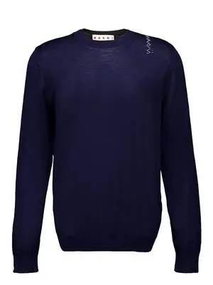 Marni Crewneck Virgin Wool Sweater - Blue