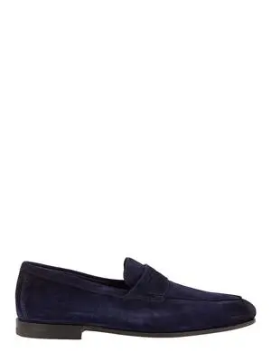 Santoni Suede Penny Loafers - Grey