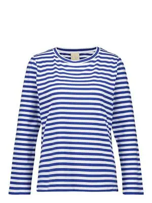PAULA Striped Long-sleeve Top - Blue