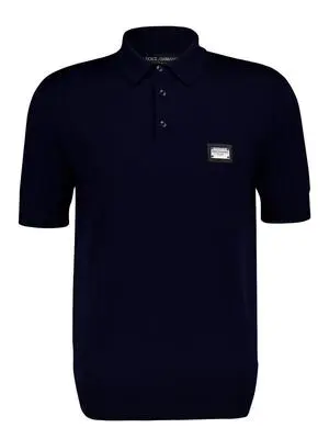Dolce & Gabbana Branded Tag Wool Polo-shirt - Blue