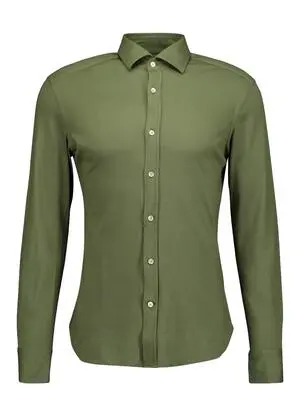 Boglioli Classic Collar Cotton Shirt Green