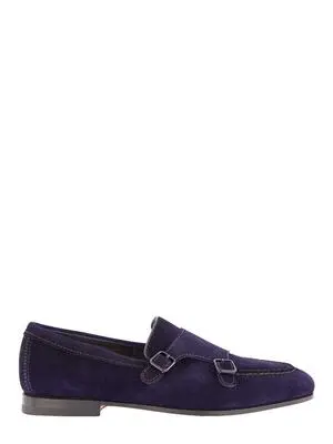 Santoni Suede Formal Loafers - Blue