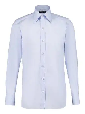 TOM FORD Light Slim Fit Poplin Shirt - Blue