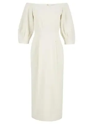 Gabriela Hearst Majano Linen Midi Dress - Cream