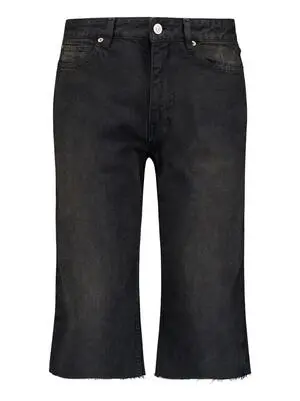 Balenciaga Knee-length Denim Shorts - Black