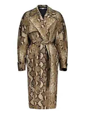 Stella McCartney Python-print Belted Trench - Brown