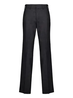 Fendi Cashmere Straight-Cut Trousers Grey