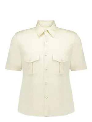 Givenchy Military Fit Silk Shirt Cream