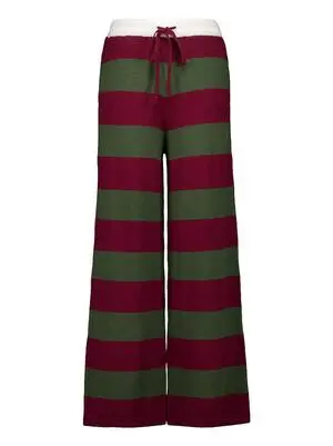 PAULA Mira Striped Knitted Wide-leg Pants - Multicolour