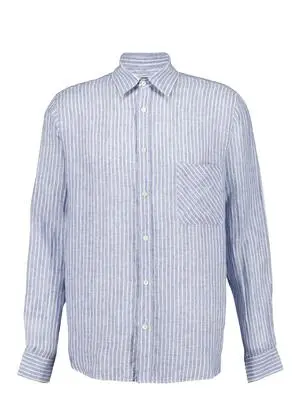 Frescobol Carioca Navy Telles Linen Shirt - Blue