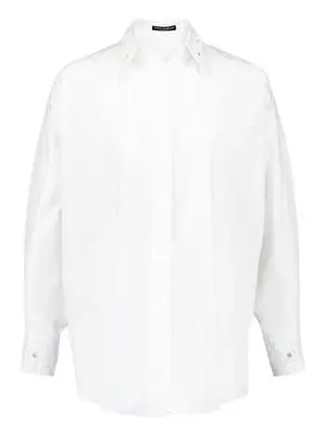 Dolce & Gabbana Cotton Poplin Shirt With Embroidery - White