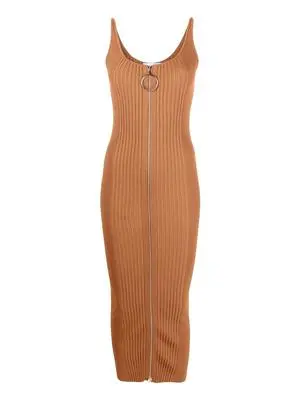 Rabanne Midi Knitted Dress - Brown