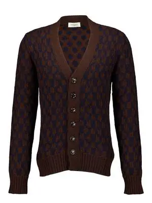 PIACENZA CASHMERE 1733 V-neck Cashmere-silk Cardigan - Brown