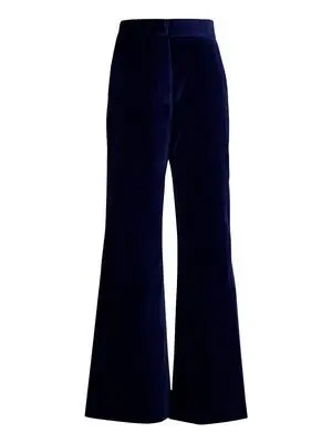 PAULA Sam Poseidon Wide-leg Velvet Trousers - Blue
