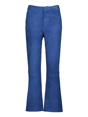 PAULA Zircon Poseidon Flared Suede Pants Blue