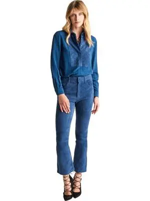 PAULA Cosmos Poseidon Shirt With Suede Bib Blue