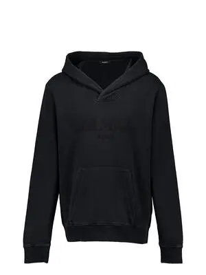 Balmain Embroidered Hoodie Black