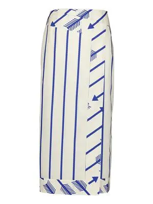 Johanna Ortiz Mar De Cortes Midi Skirt - Blue