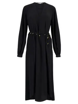Stella McCartney Silk Crepe De Chine Midi Dress - Black