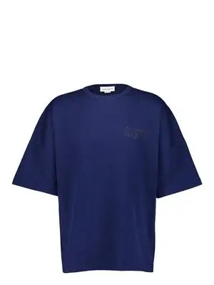 Alexander McQueen Exploded Logo Oversized Blue T-Shirt Blue