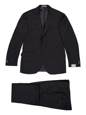 Corneliani Charcoal Wool Suit - Black