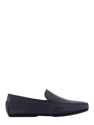 Manolo Blahnik Mayfair Leather Loafers Blue