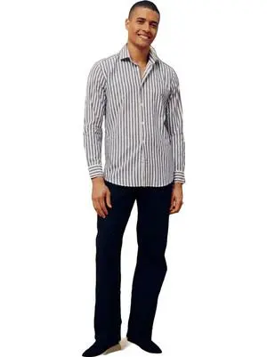 Frescobol Carioca Emilio Striped Cotton Shirt - Blue