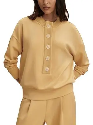 Varley Reena Button-front Sweatshirt - Sahara Sun