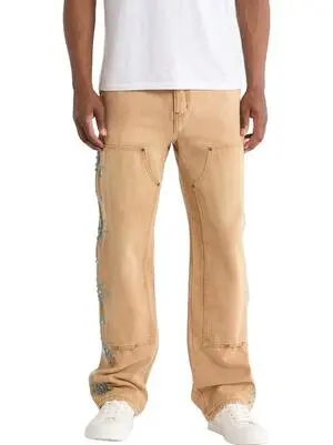 NOTHING GROWS OVERNIGHT Cotton Twill Carpenter Pants - Light Brown
